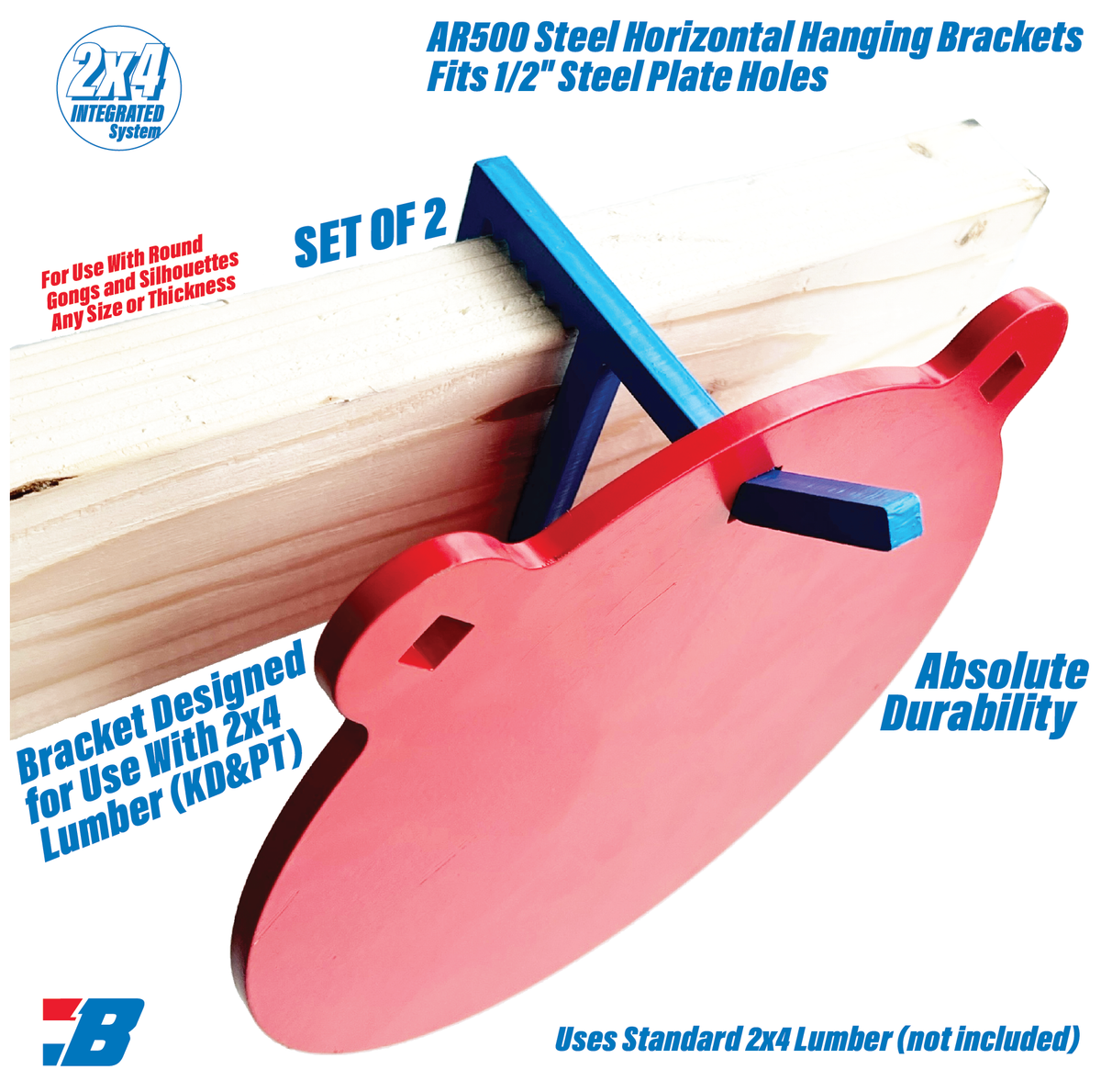 Horizontal AR500Hook2x4 - 988 — BASH TARGET SUPPLY